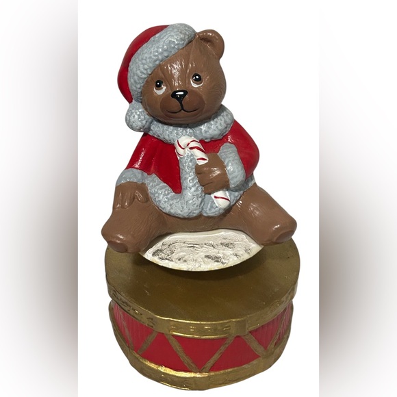 None | Holiday | Ceramic Christmas Teddy Bear Music Box | Poshmark
